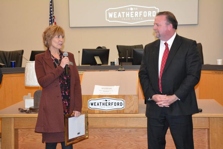 Weatherford City Council recognizes Sharon Hayes for her service | News ...