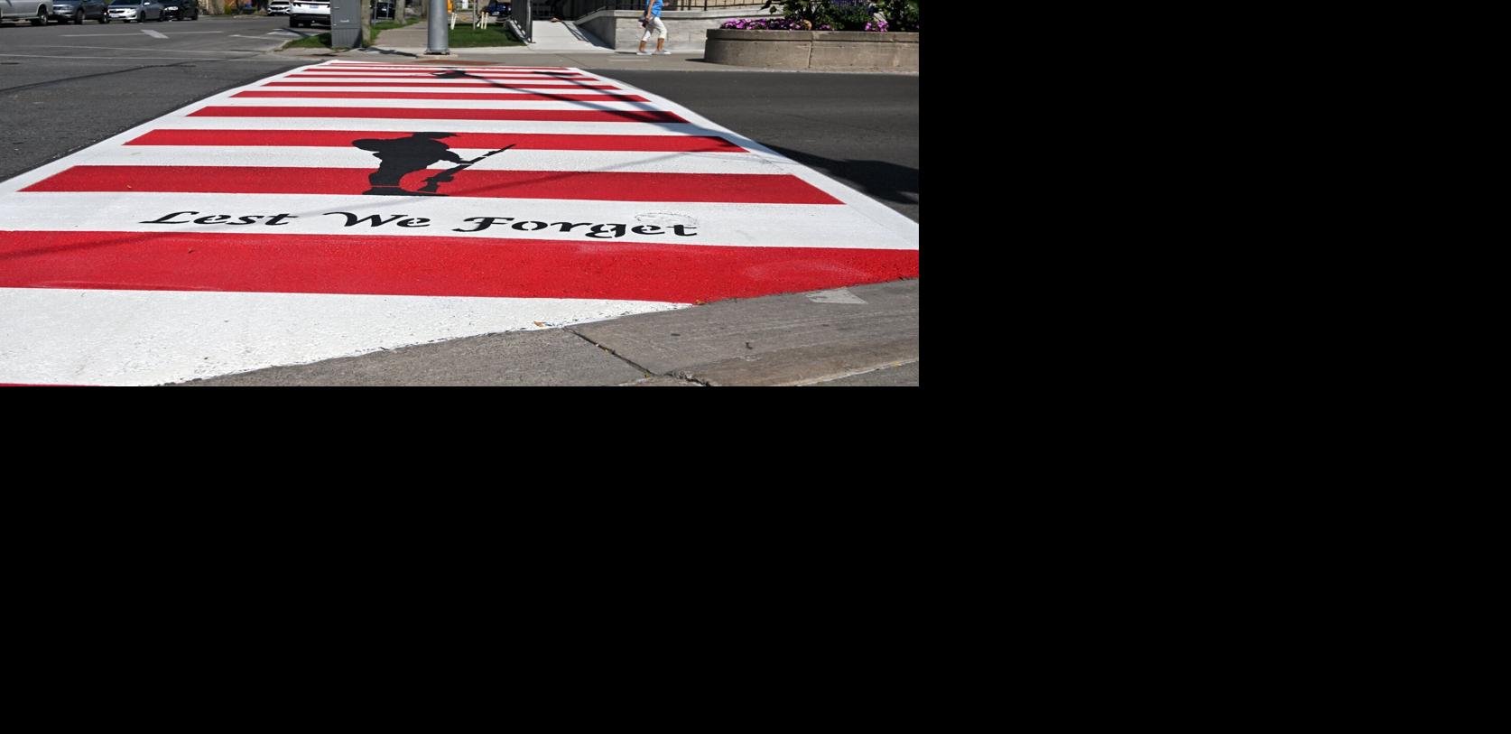 Veterans crosswalk installed in Port Colborne’s downtown