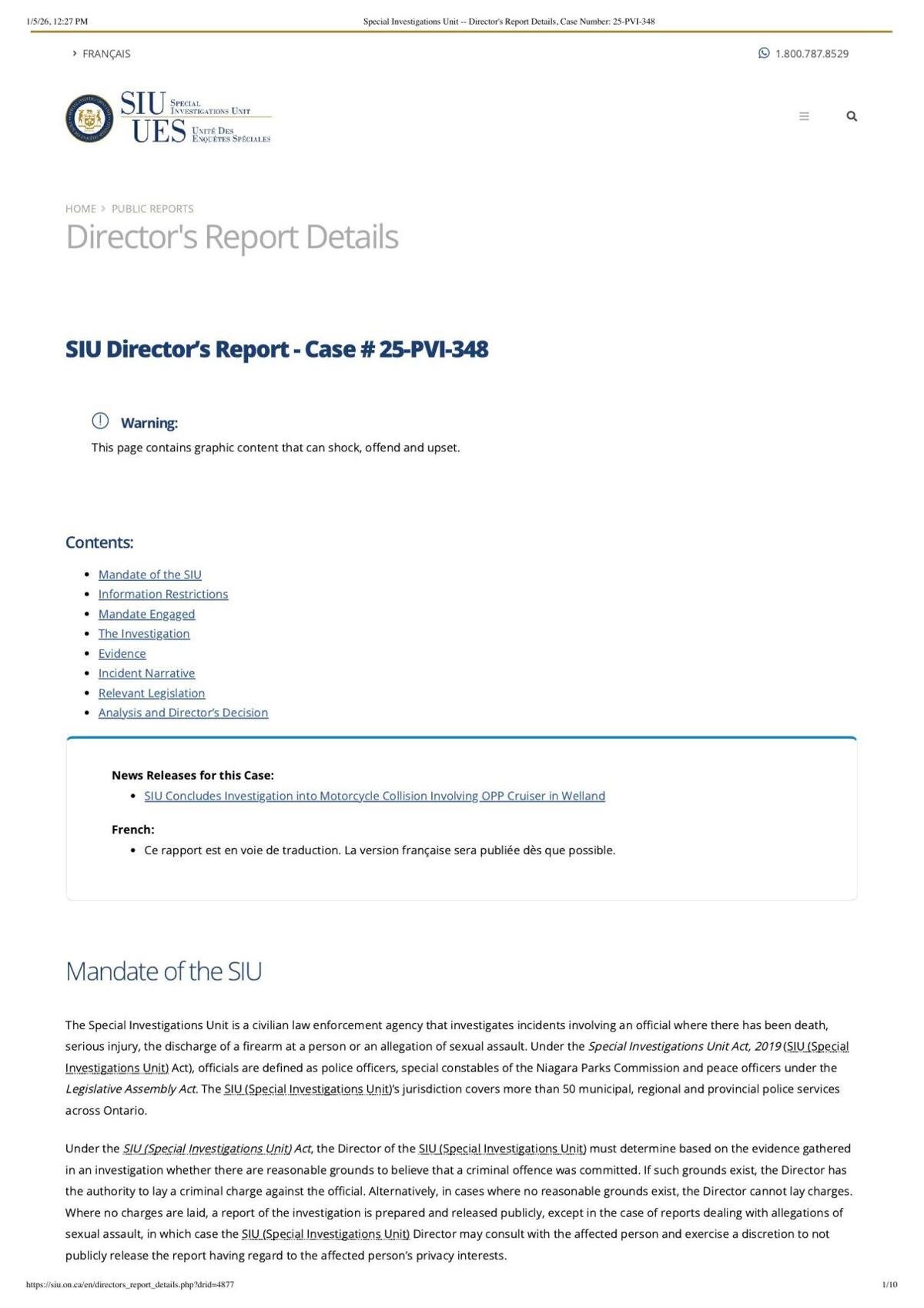 SIU clears OPP in Welland crash that injured motorcyclist