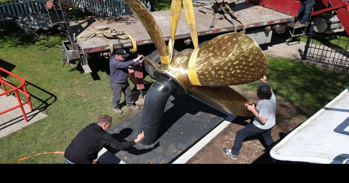 Donated ship propeller fits in Port Colborne museum’s marine park