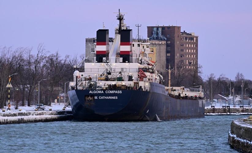 Ship strikes abutment near Welland Canal bridge in Port Colborne