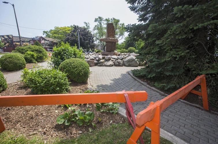 Fountain at canal memorial monument in Welland’s Merritt Park vandalized