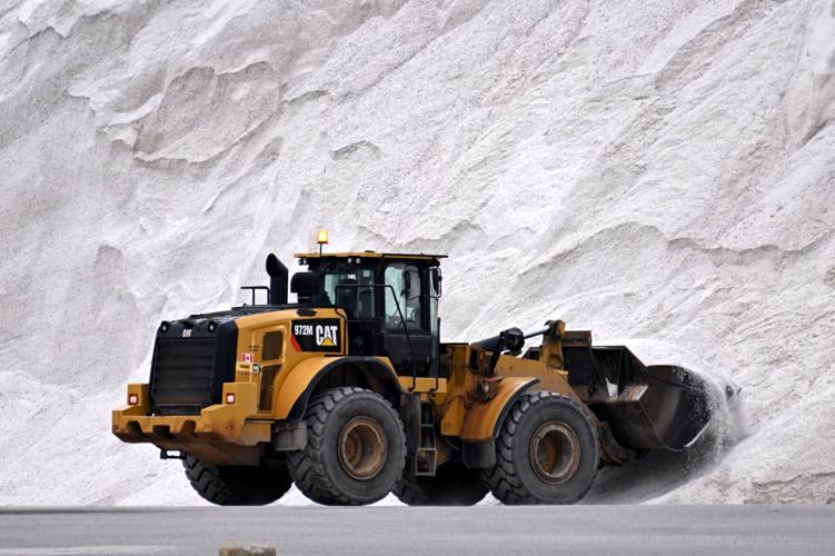 Snider Dock Services loading road salt for customers