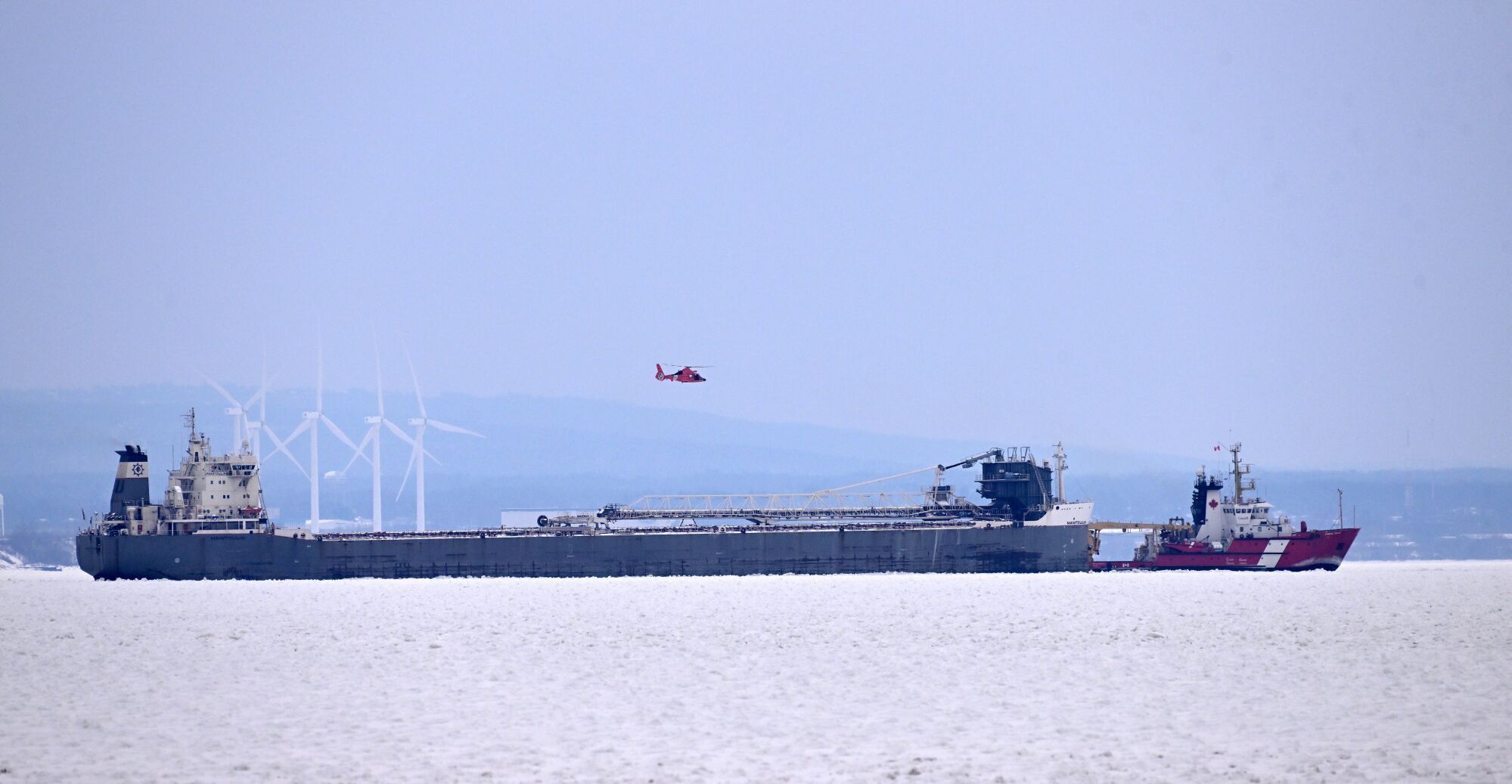Canadian freighter freed from Lake Erie’s icy grip