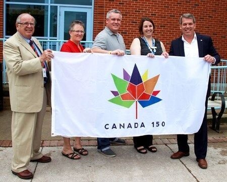 Port Colborne raises Canada 150 flag