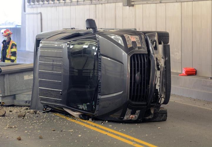 Photos: Single-vehicle crash closes Welland’s Townline Tunnel