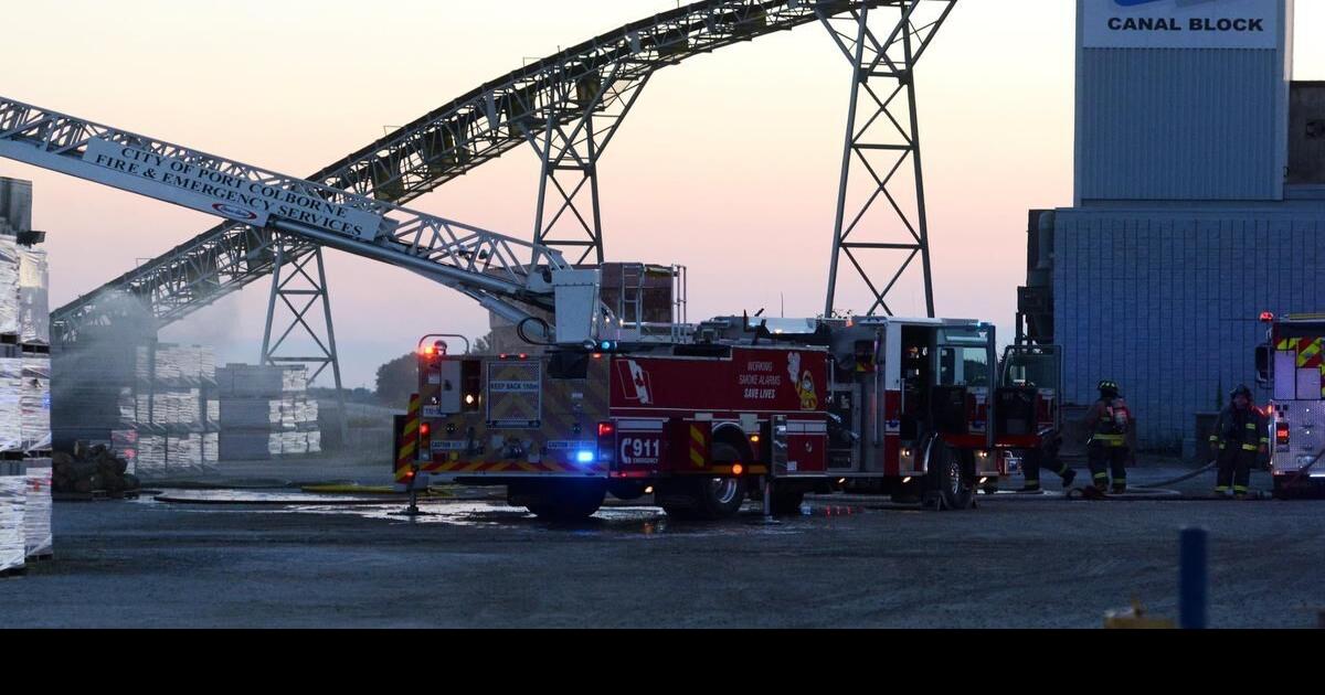 Fire destroys front-end loader at Port Colborne’s Canal Block; damages ...