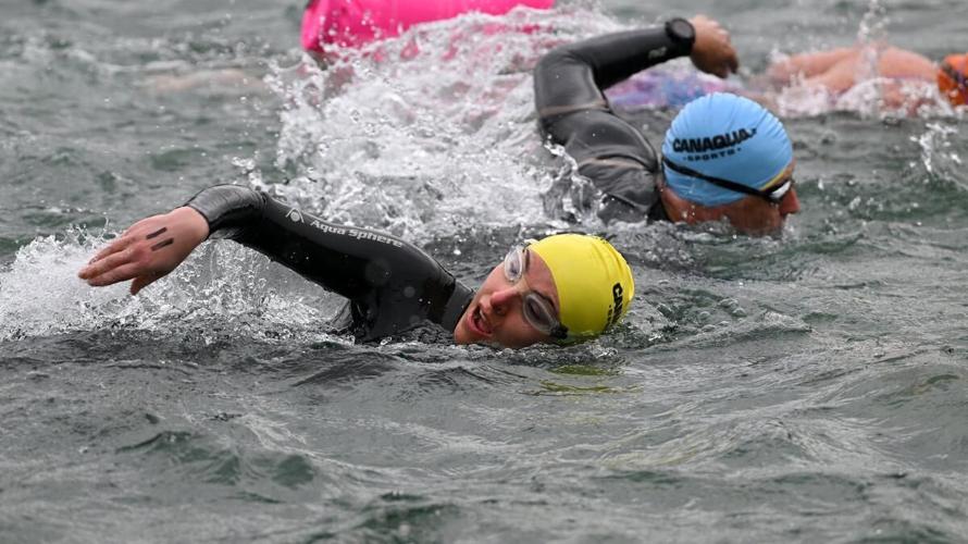 Swimmers take to the waters of Welland Recreational Canal Sunday