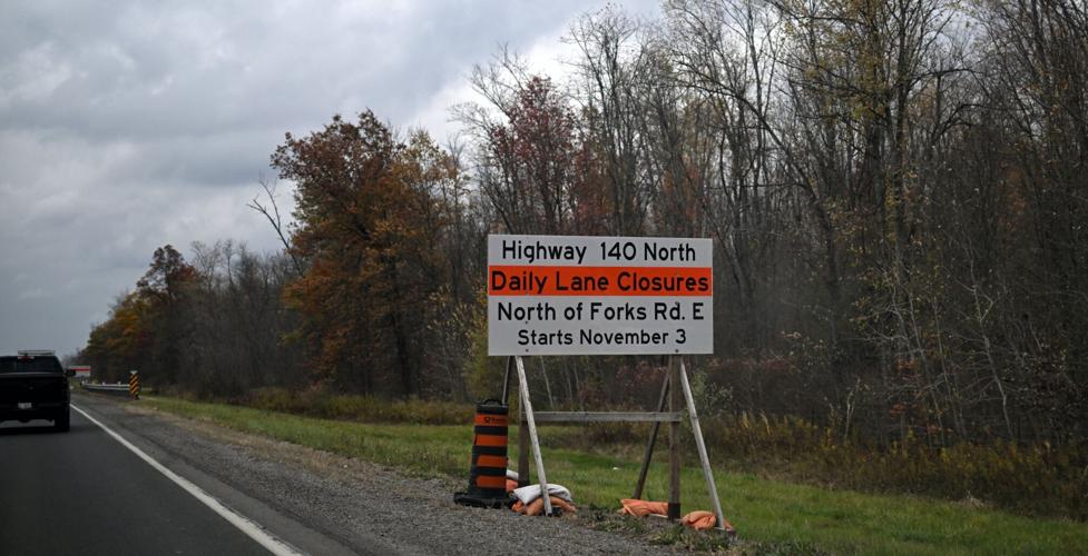 Highway 140 southbound lane closed for Asahi Kasei roadwork