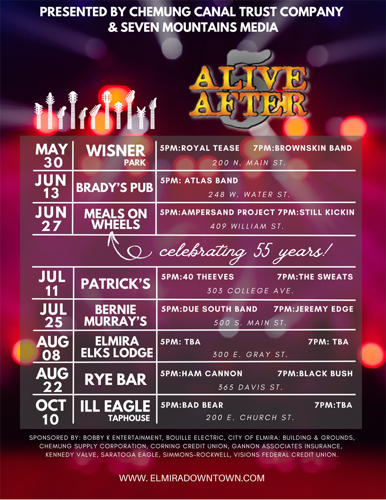 Elmira's "Alive After 5" event schedule for 2025 released | | weny.com