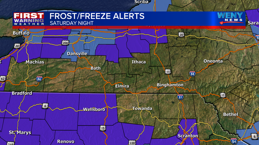Spotty drizzle lingers; widespread frost overnight | Weather Extra ...