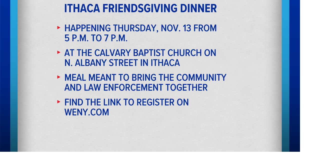 Ithaca Police and CJC holding potluck Friendsgiving meal for community ...