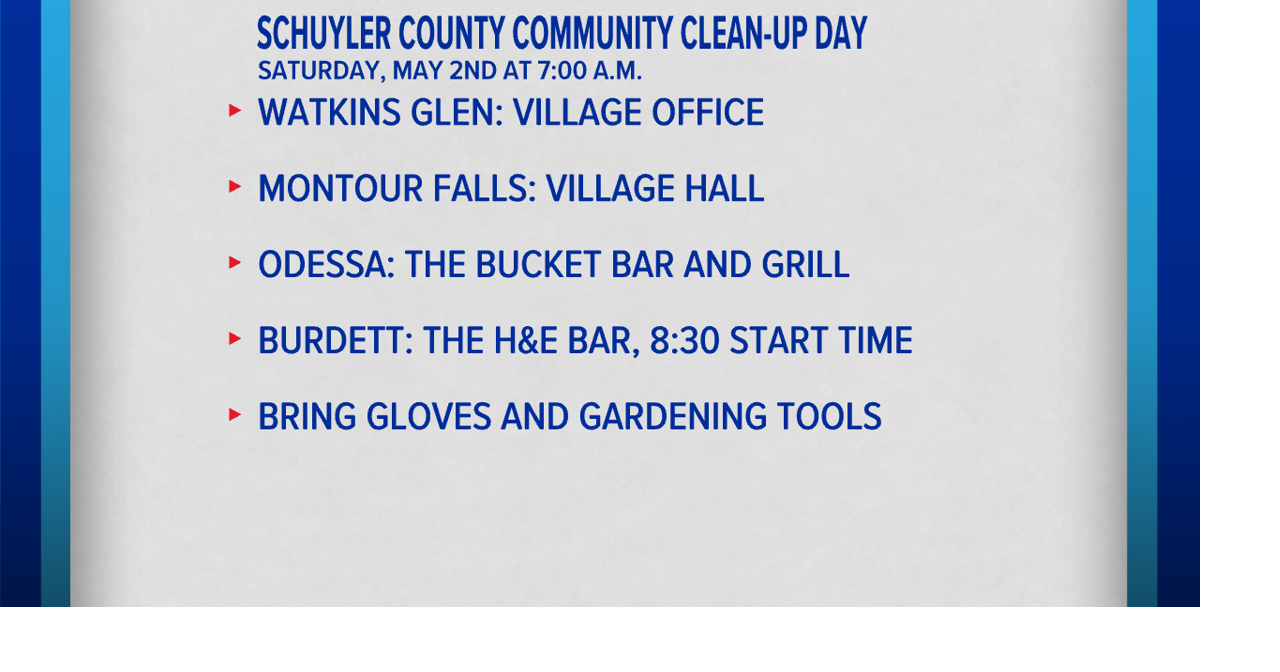 Schuyler County Community Clean-Up Day happening this Saturday | News ...