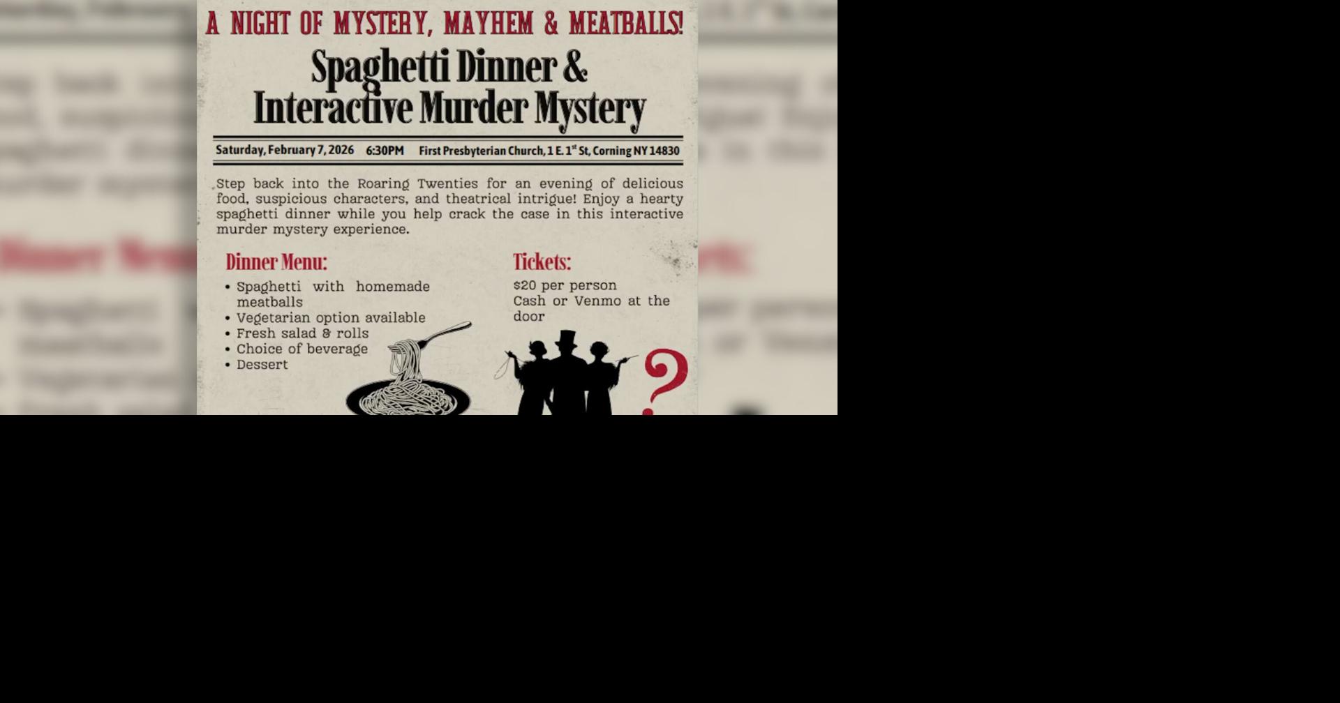 Spaghetti, Suspects, and Investigating Set for Murder Mystery Dinner in ...