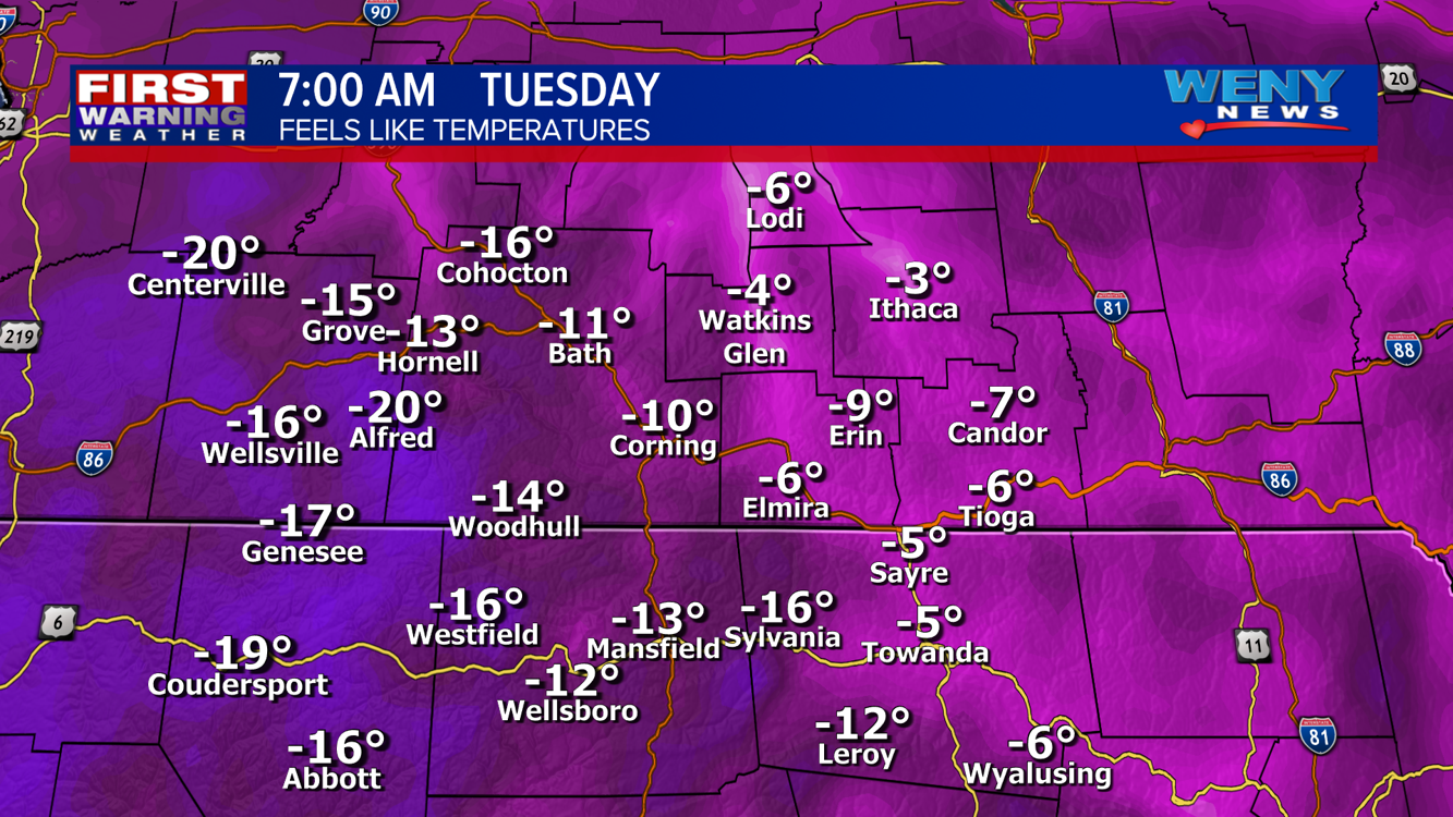 Light snow showers to be followed by frigid evening conditions ...