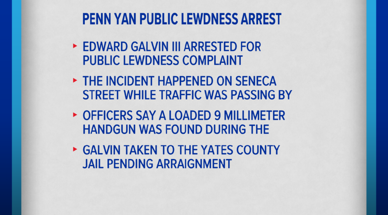 Penn Yan Man Arrested following Public Lewdness Complaint | News | weny.com