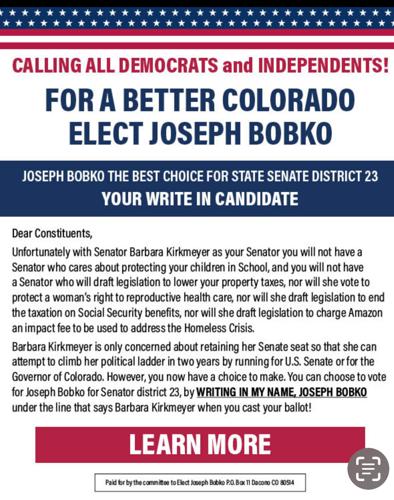 Colorado State Senate District 23 candidate profile: Joseph Bobko ...