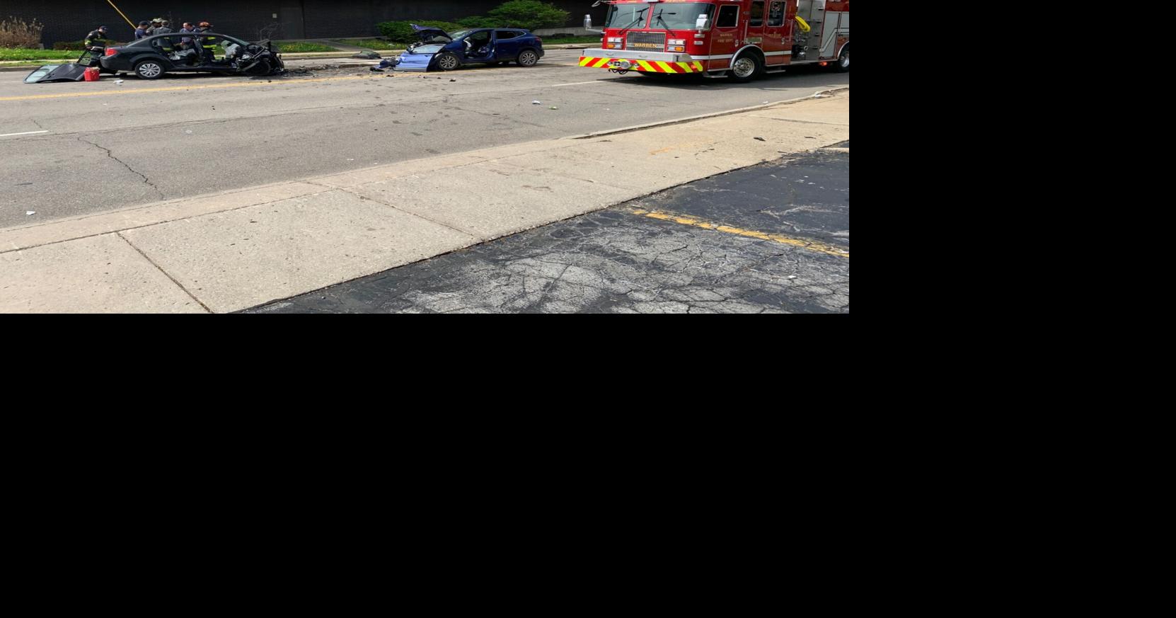VIDEO: Cars severely damaged following crash outside closed Warren ...