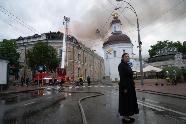 Russian attack sets fire to centuries-old religious site in Kyiv and ...