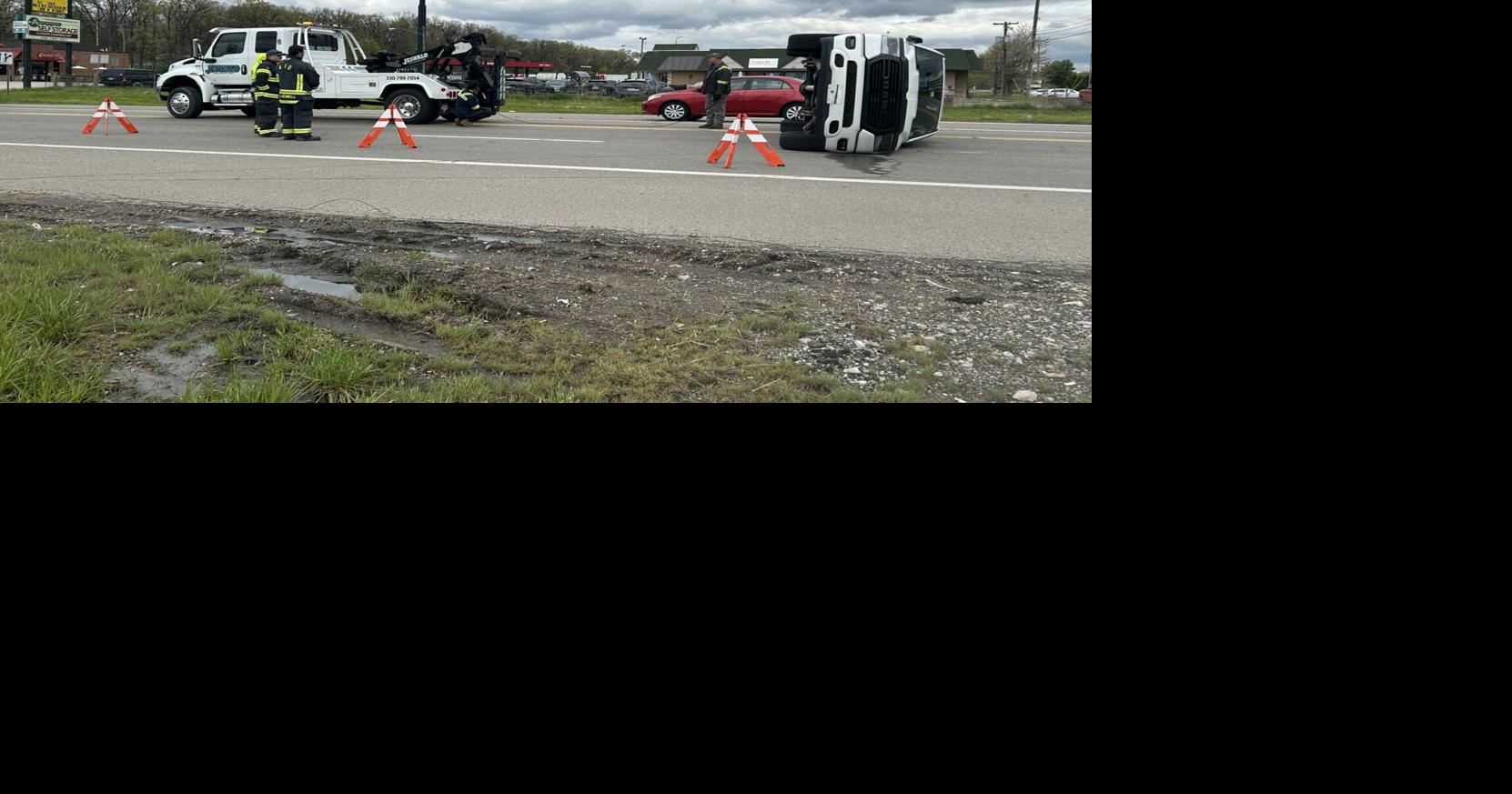 Truck flips on side in Austintown crash | Austintown News | wfmj.com