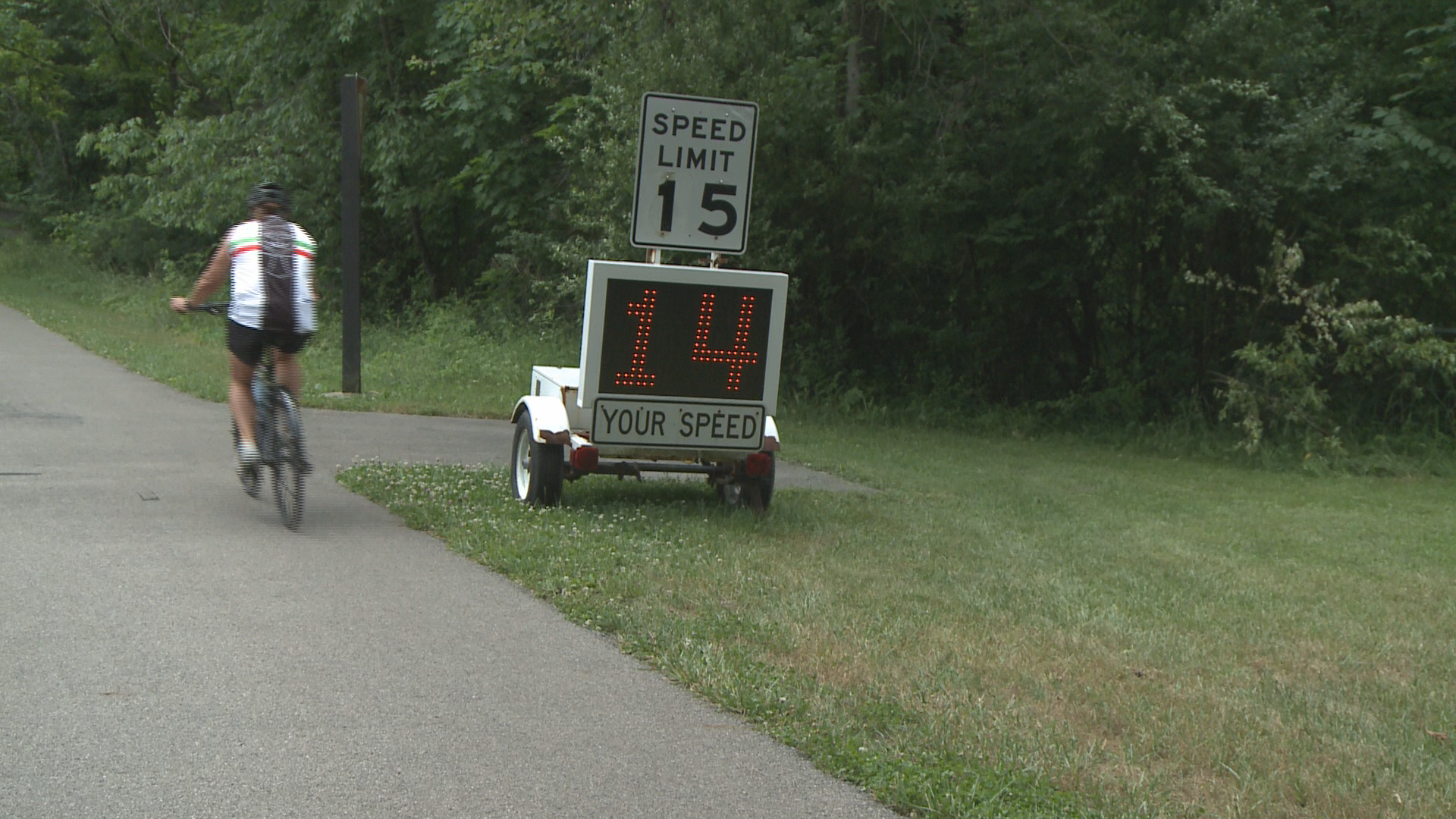 Speed signs help bikers maintain safety at Mill Creek Bike Trail ...
