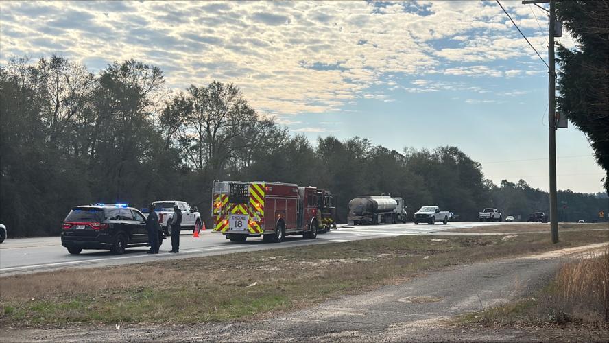 Tanker truck catches fire; shuts down Mike Padgett Highway | News | wfxg.com