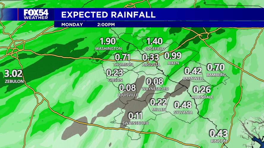 Much Needed Rain Arrives Sunday & Monday | | wfxg.com