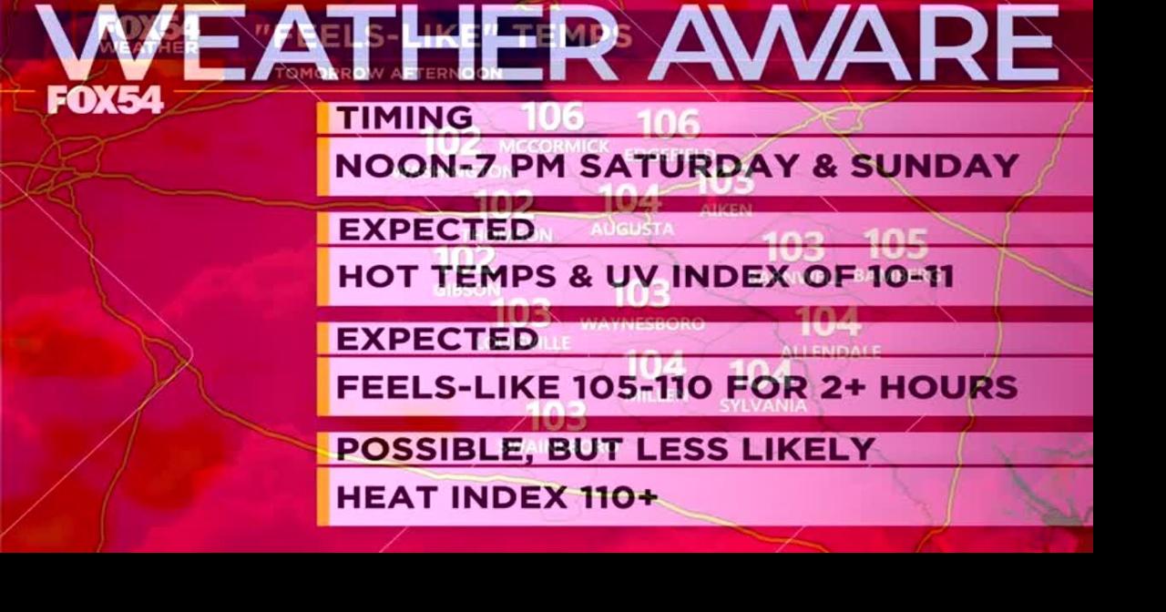 Saturday afternoon forecast: the heat is on through Monday | FOX 54 ...