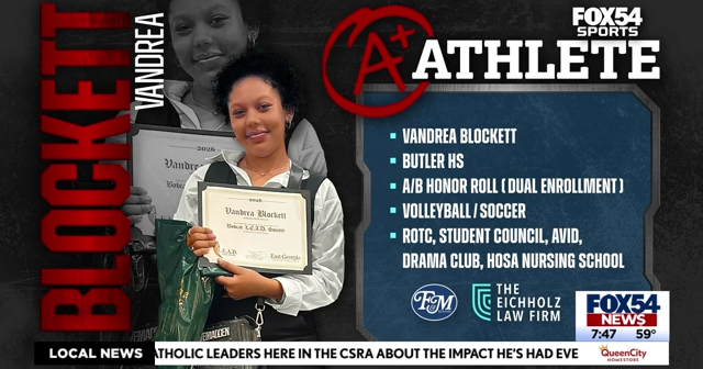 Butler High School's Vandrea Blockett named FOX54's A+ Athlete ...