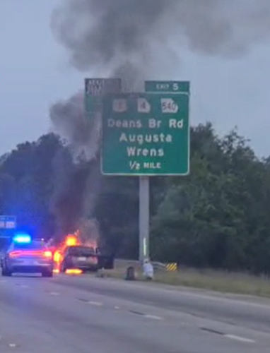 Car on fire at Bobby Jones Expressway near Exit 5 | Local News | wfxg.com