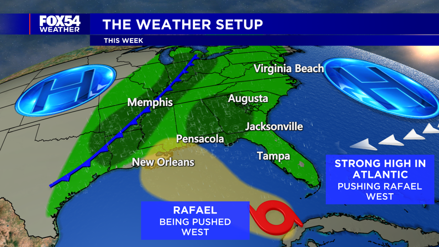 Mostly cloudy, spotty light rain through Tuesday before heavy downpours ...