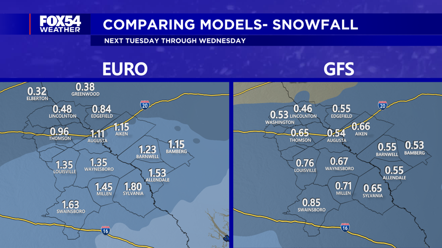 Potential Snowfall Totals | | wfxg.com