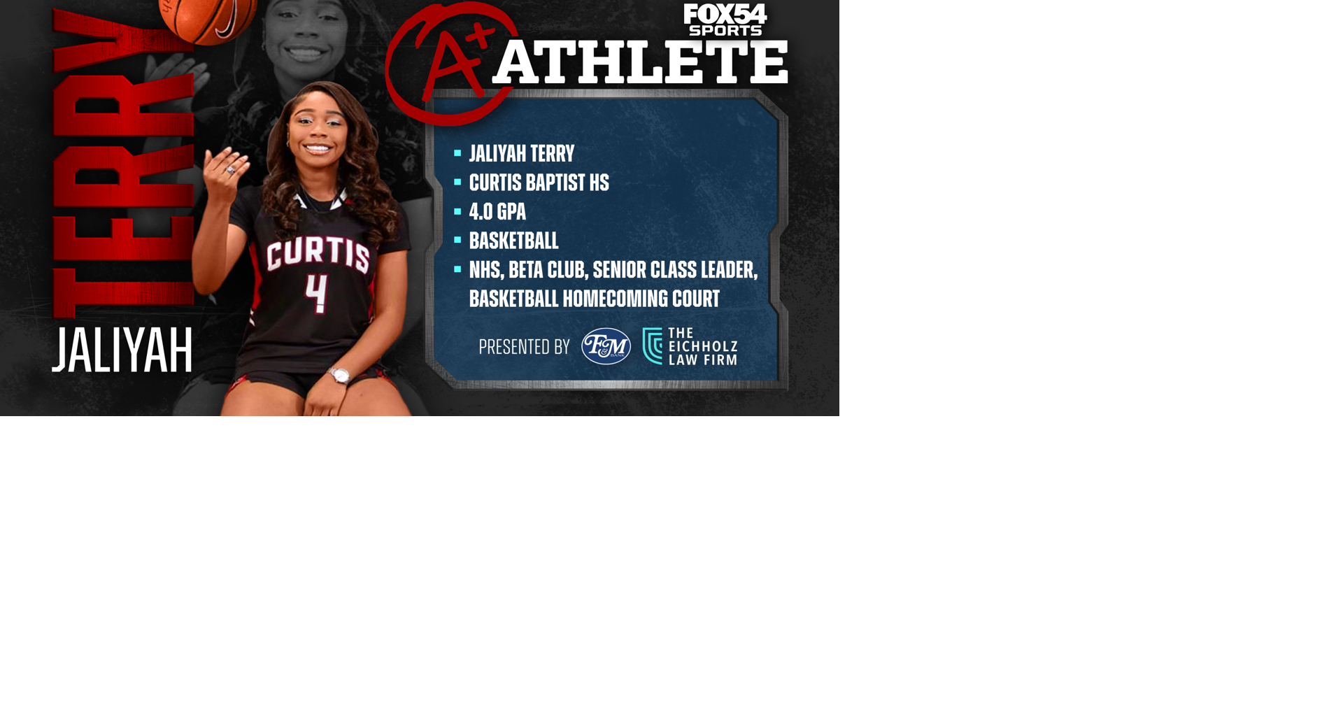 Curtis Baptist School's Jaliyah Terry named Fox54 A+ Athlete | News ...