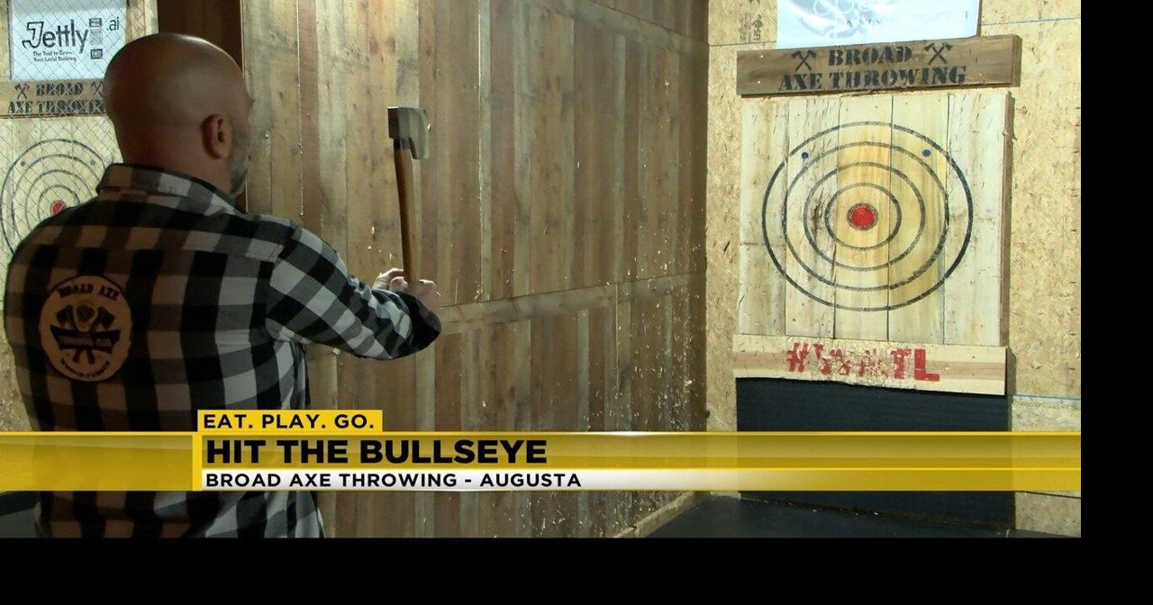 EAT. PLAY. GO. hit the bullseye at Broad Axe Throwing | Community ...