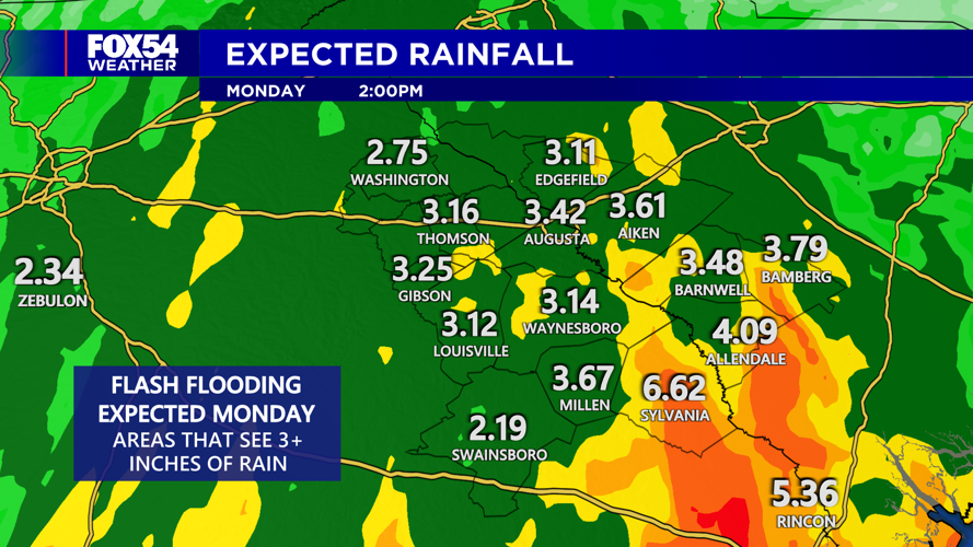 Torrential Rains Sunday Night-Monday | | wfxg.com
