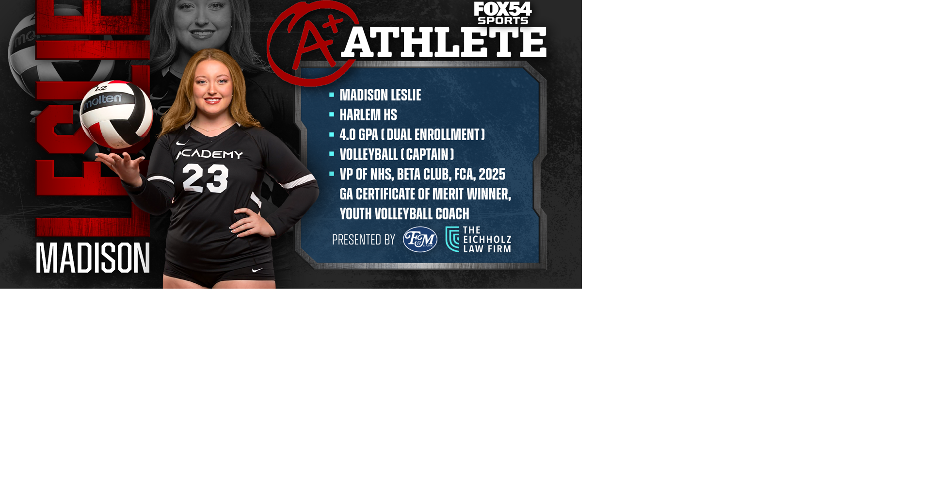 Harlem High School's Madison Leslie named FO54's A+ Athlete | Community ...