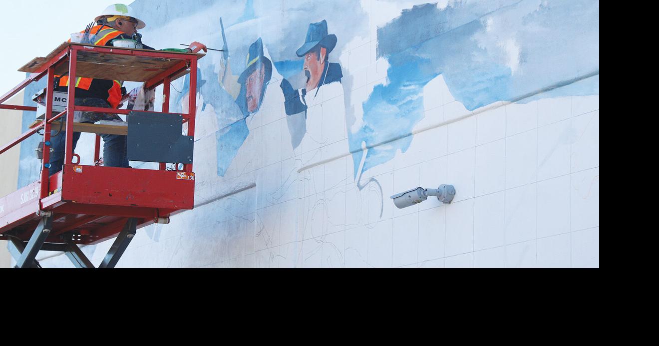 Western mural takes shape on Legion wall. | Business News ...