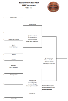 Section IV boys and girls basketball tournament brackets released ...