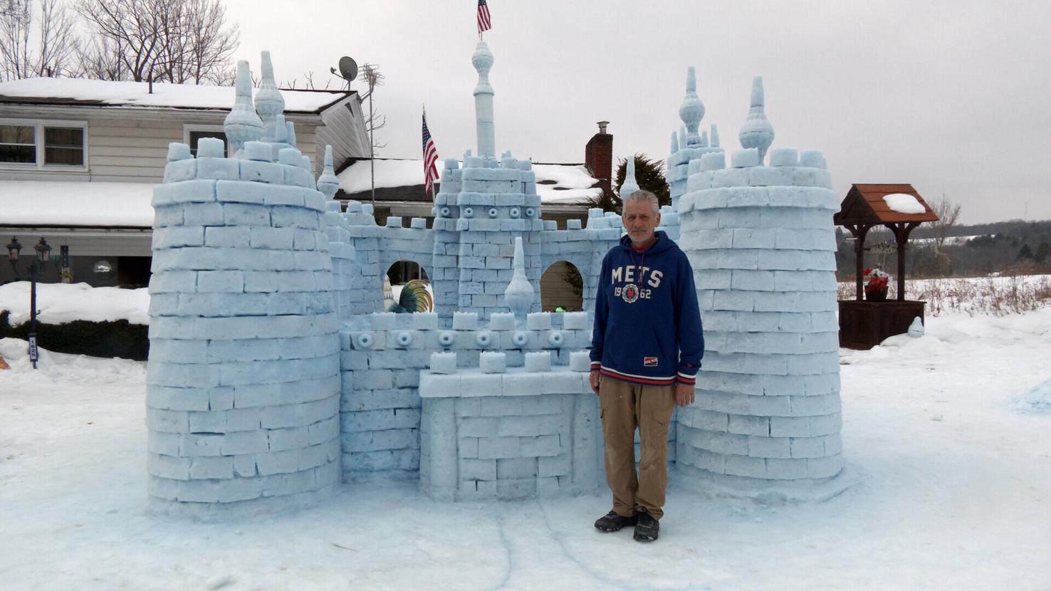 Local Man Completes Snow Castle After Two Weeks | News | wicz.com
