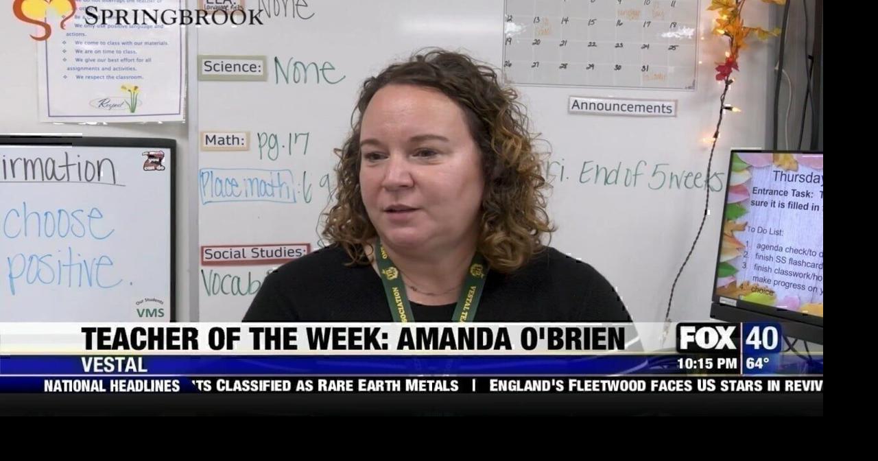 Teacher of the Week: Amanda O'Brien | News | wicz.com