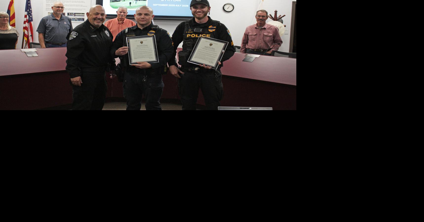 Williams Police officers recognized for life-saving actions | Williams ...