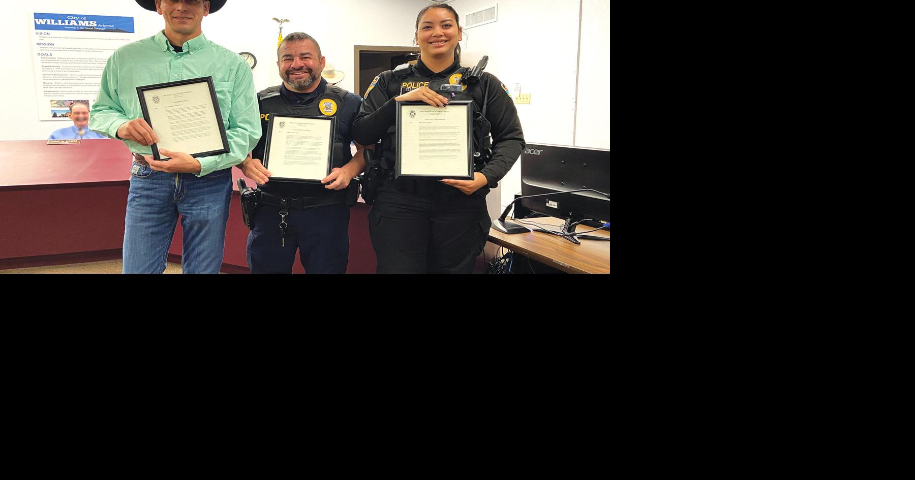Williams police officers and city staff recognized for life saving ...