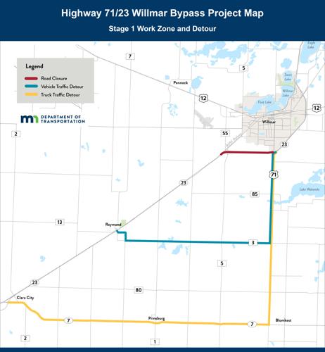 Highway 71/23 Willmar bypass resurfacing project and detour start Aug ...