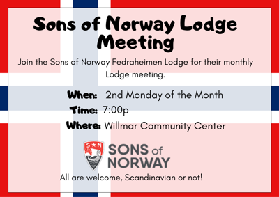 Sons of Norway Lodge Meeting | Calendar | willmarradio.com