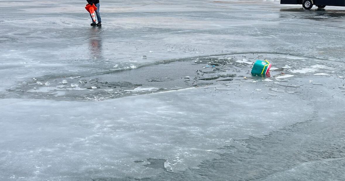 Pickup breaks through the ice, sinks to the bottom of Del Clark Lake ...