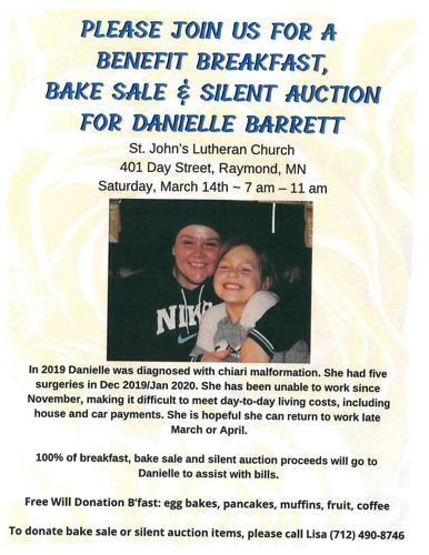 Danielle Barrett Benefit | Calendar | willmarradio.com