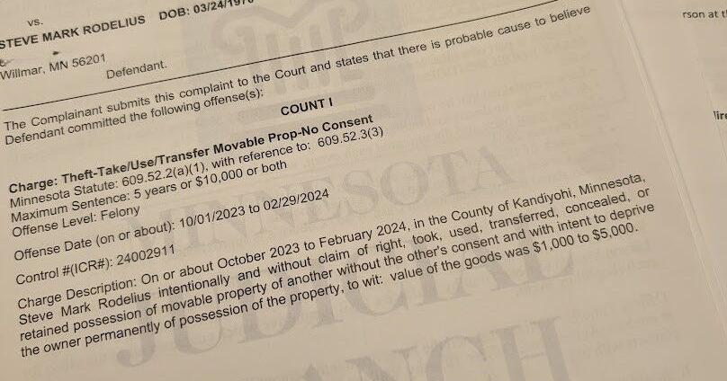 Rodelius in court on shoplifting charges Tuesday | News | willmarradio.com