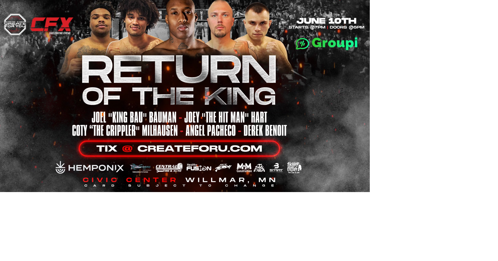 Win CAGE FIGHTING tickets! | Q102 | willmarradio.com