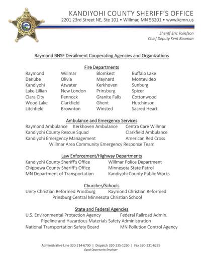 Clean-up in Raymond nearly complete...KC Sheriff's Department thankful ...