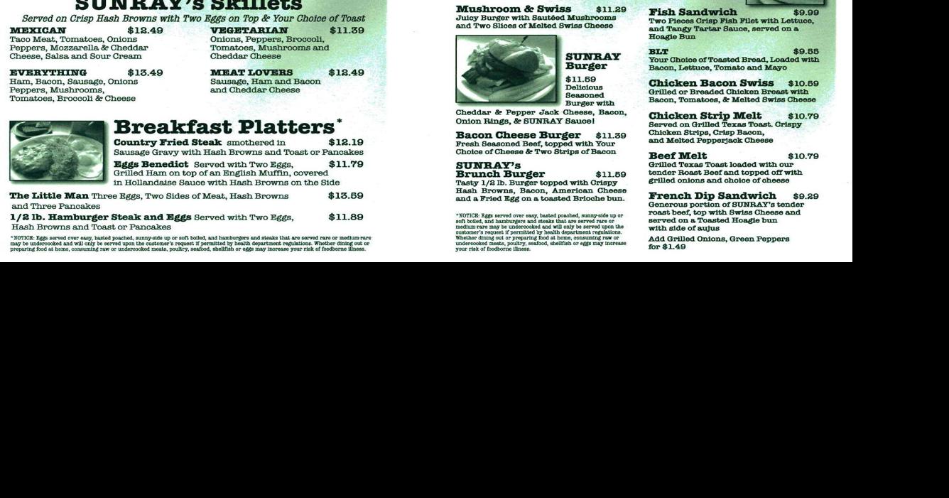 Sunray's Coffee Pot Cafe Menu | | willmarradio.com